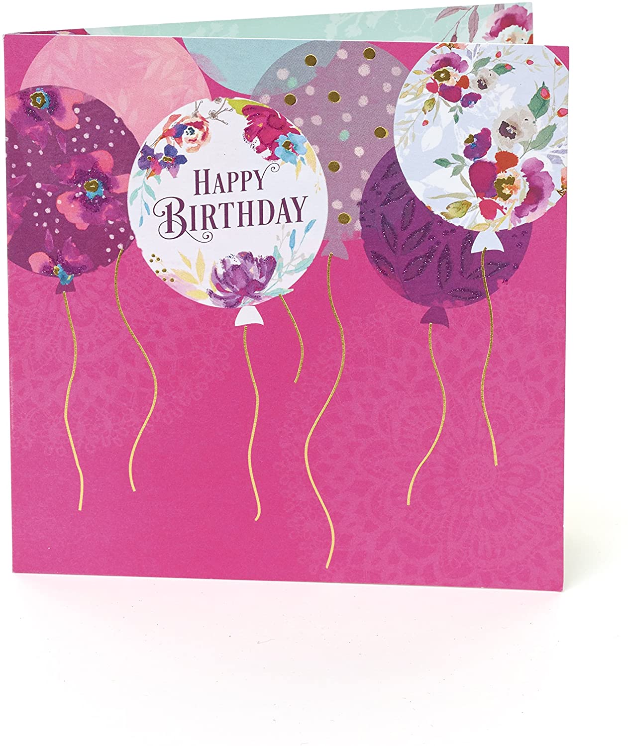 Happy Birthday Card Pink Balloons with Ribbon For Her– Shop Inc