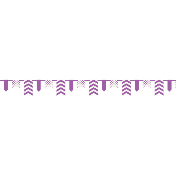 12ft Pretty Purple Dots & Stripes Paper Pennant Banner– Shop Inc