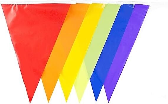 Rainbow Multi Coloured Bunting 10m with 20 Pennants– Shop Inc