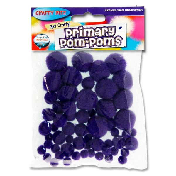 Purple Primary Pom Poms by Crafty Bitz– Shop Inc