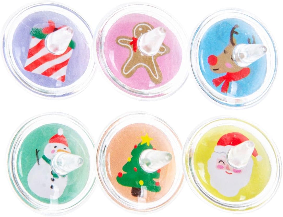 Bag of 12 Christmas Spinning Tops– Shop Inc