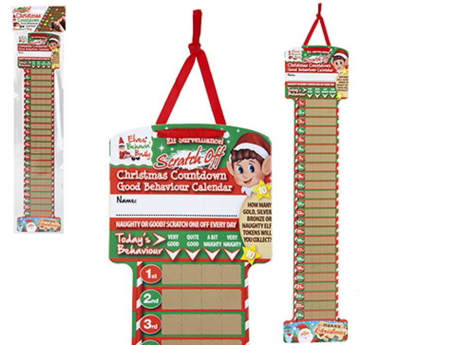 Elf Scratch Off Christmas Count Down Advent Calendar– Shop Inc