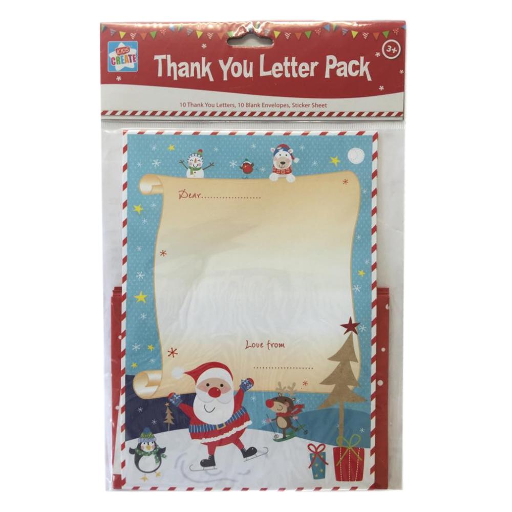 10 Sheet Childrens Christmas Thank You Letters Kit - Santa's Letter Pa ...