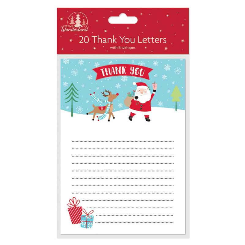Pack of 20 Christmas Present Thank You Letters with Envelopes– Shop Inc