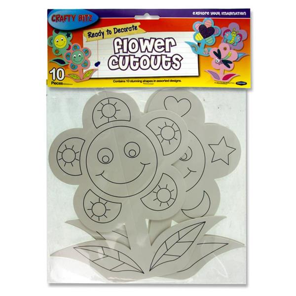 Pack of 10 Ready To Decorate Flower Cutouts by Crafty Bitz– Shop Inc