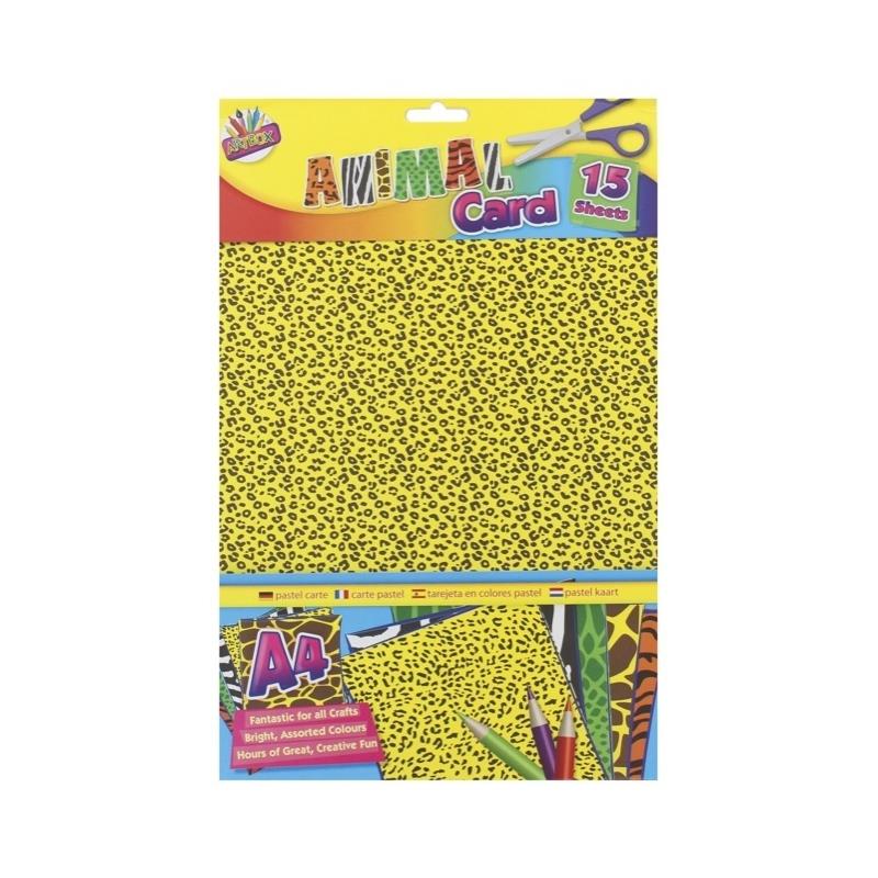 Pack of 15 A4 Assorted Animal Print Card Sheets– Shop Inc