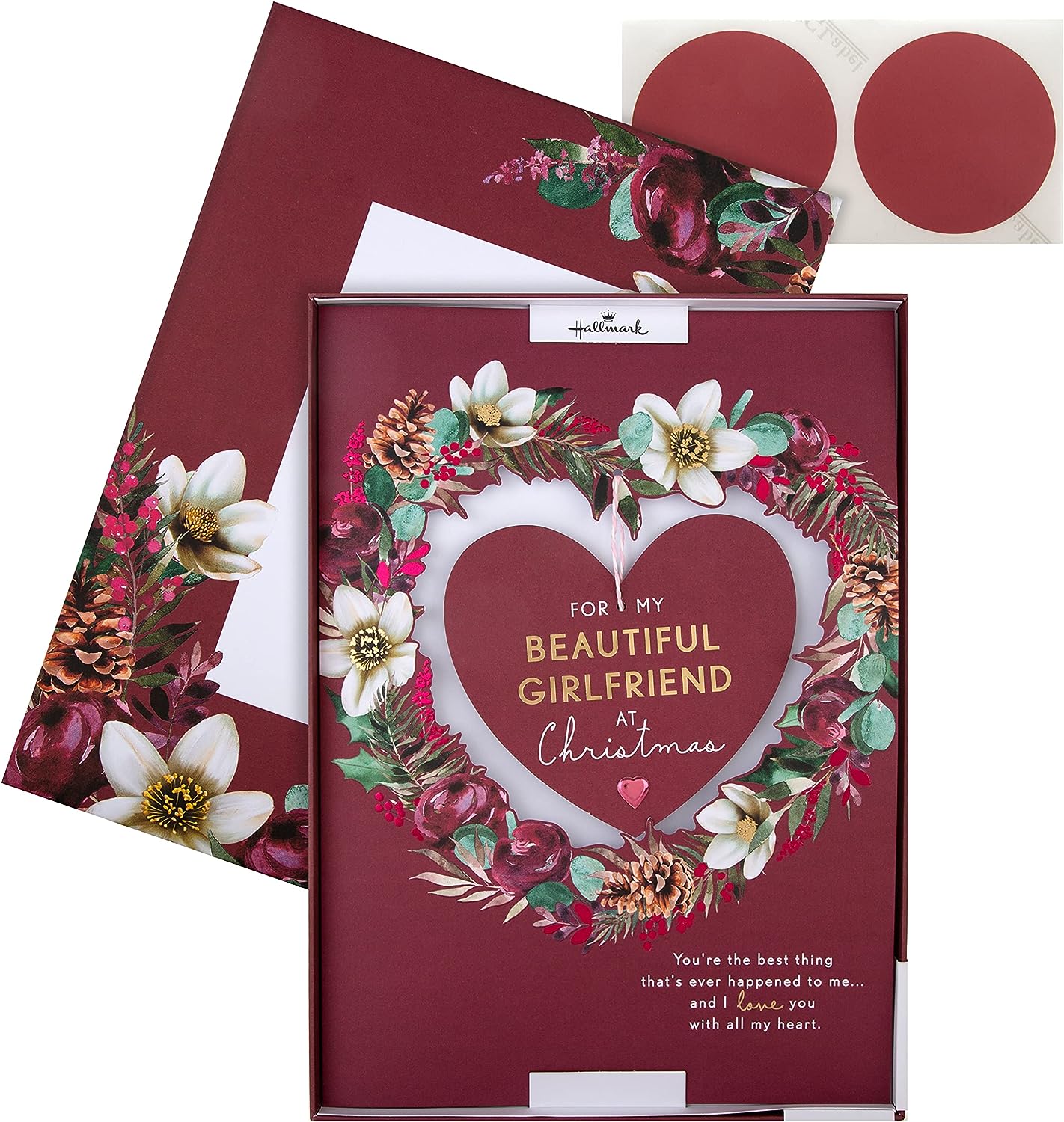 Traditional Heart and Verse Design Girlfriend Boxed Christmas Card ...