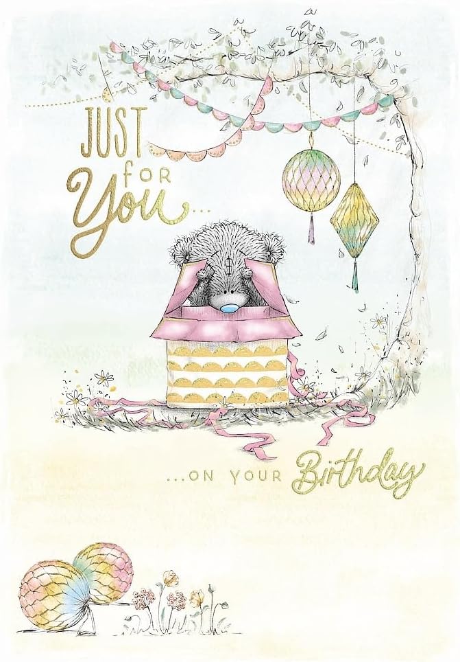 Bear Opening Present Just For You On Your Birthday Card– Shop Inc