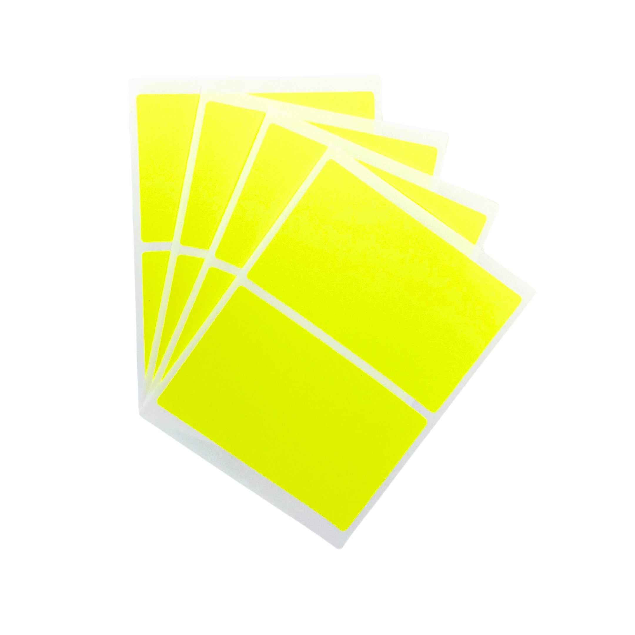 Pack of 48 Fluorescent Yellow 50x80mm Rectangular Labels– Shop Inc