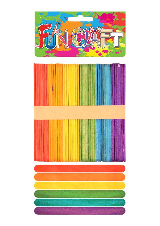 Pack of 50 Craft Wooden Coloured Lolly Sticks 11.3cm– Shop Inc