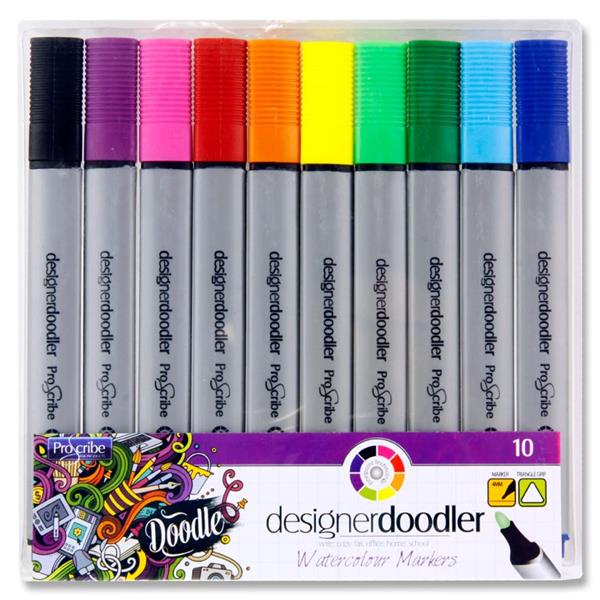 Pack of 10 Designer Doodler Watercolour Markers by Pro:scribe– Shop Inc