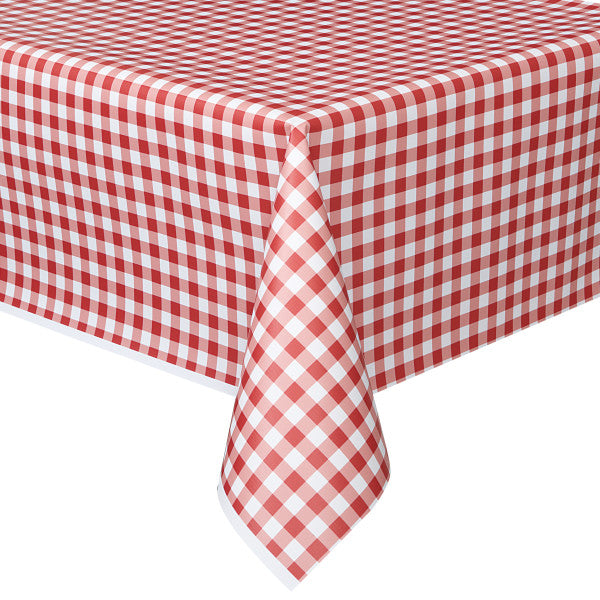 Red Gingham Rectangular Plastic Table Cover, 54"x108"– Shop Inc