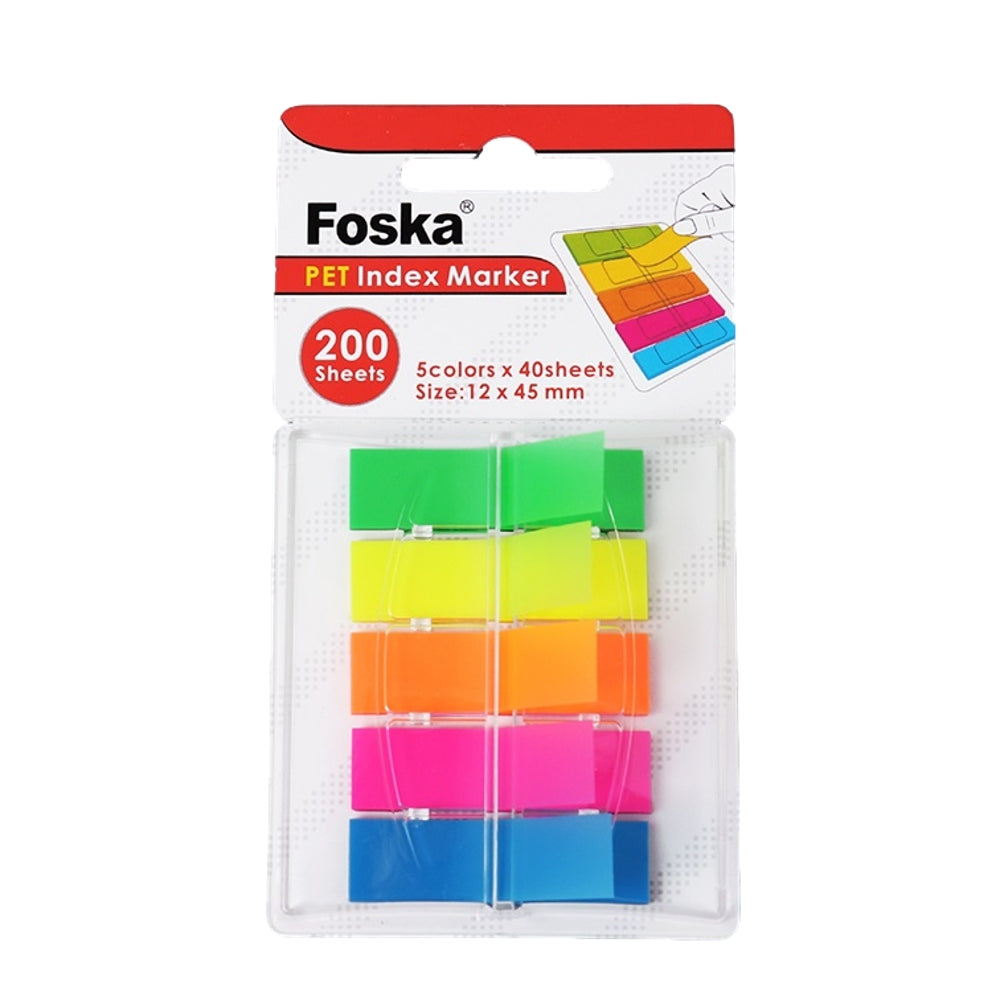 Pack of 200 PET Sticky Index Page Markers 12 x 45mm– Shop Inc