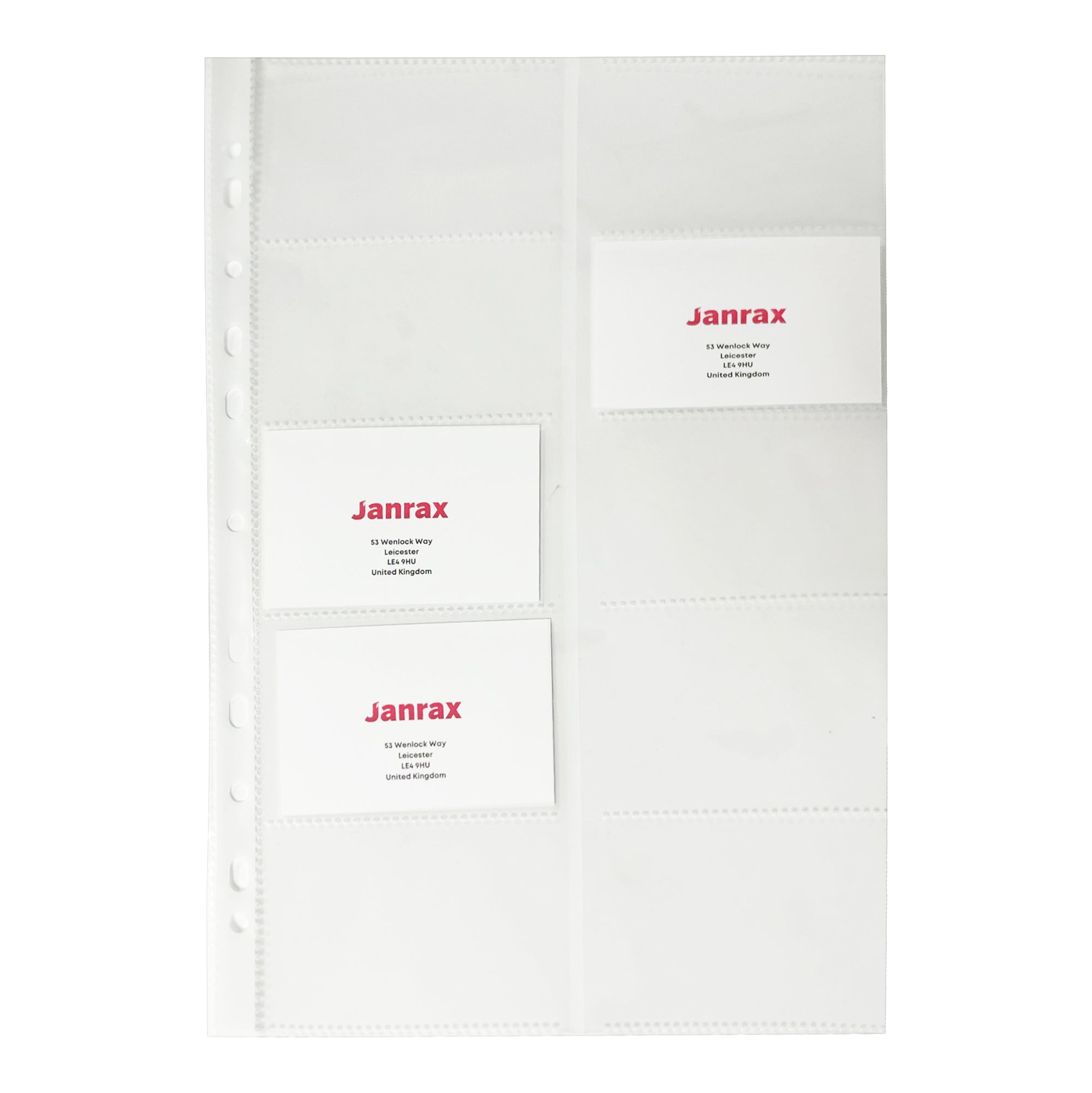 Pack of 20 Business Card Holder A4 Punched Pockets– Shop Inc
