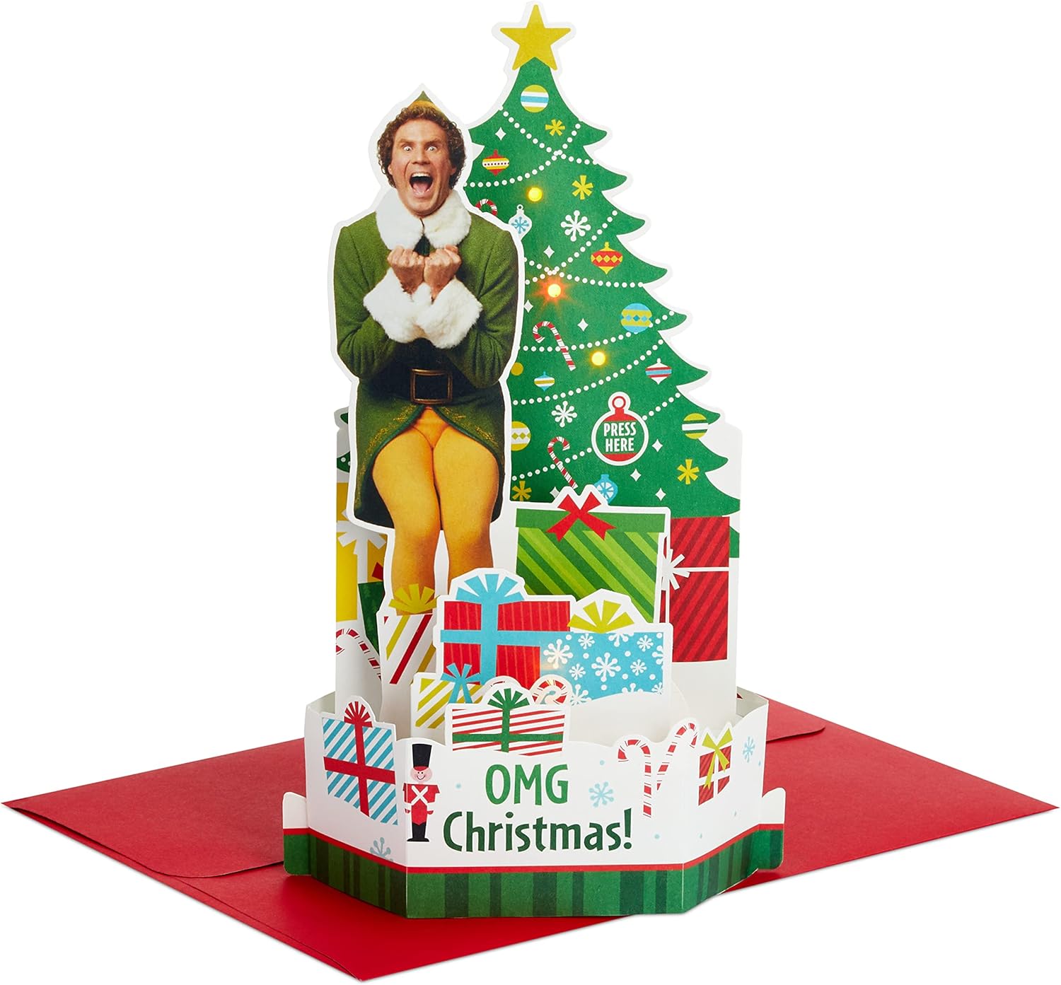 Buddy the Elf Tree and Light and Sound Pop Up Christmas Card– Shop Inc
