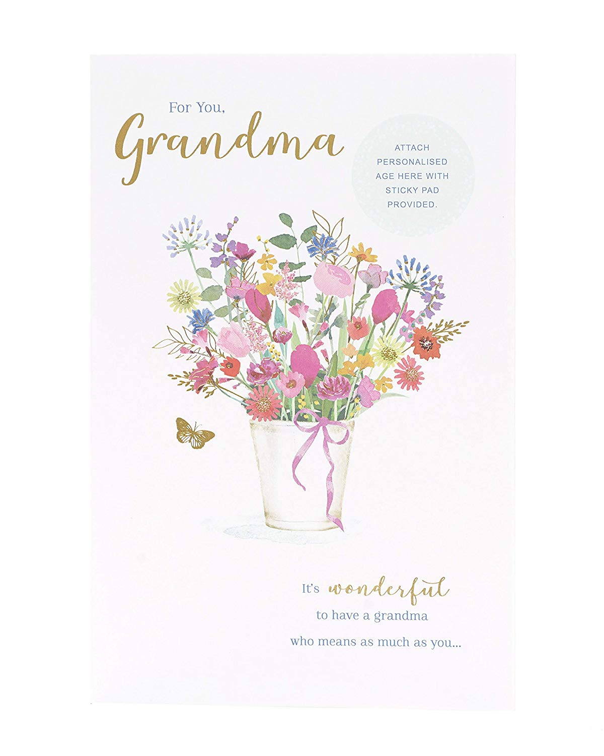 Grandma Birthday Card with Nice Verse Personalised Age: Choose from 40 ...