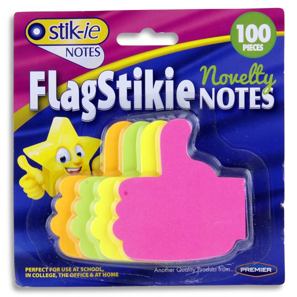 Pack of 100 Novelty Thumbs Up Flag Sticky Notes by Stik-ie– Shop Inc