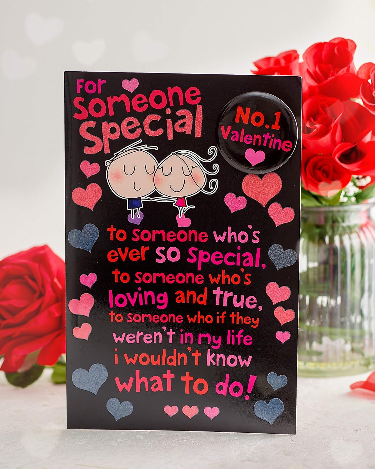 For One I Love Poem Style Includes Badge Special Valentine's Day Card ...