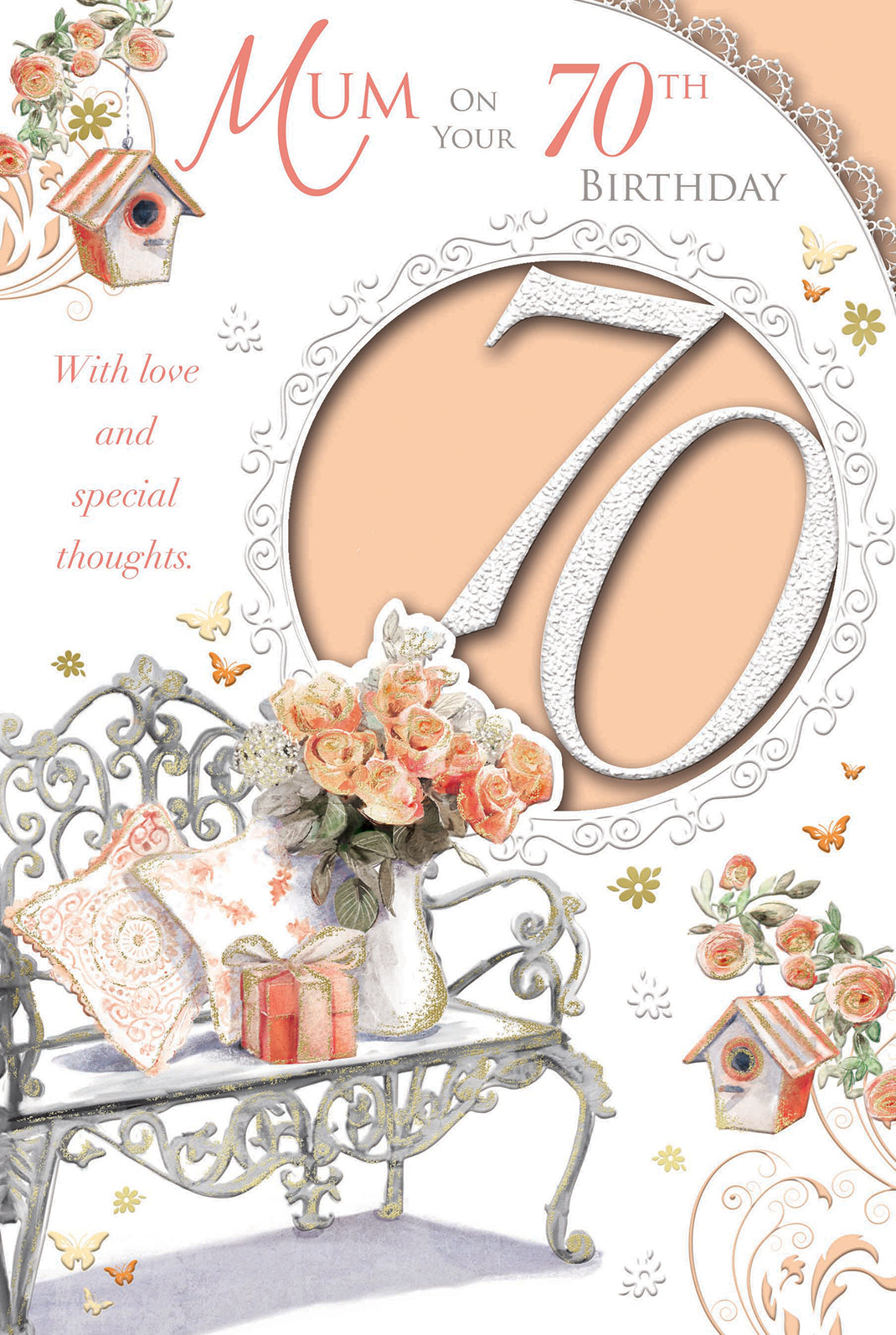 Mum On Your 70th Birthday Flower Pot Design Celebrity Style Card– Shop Inc