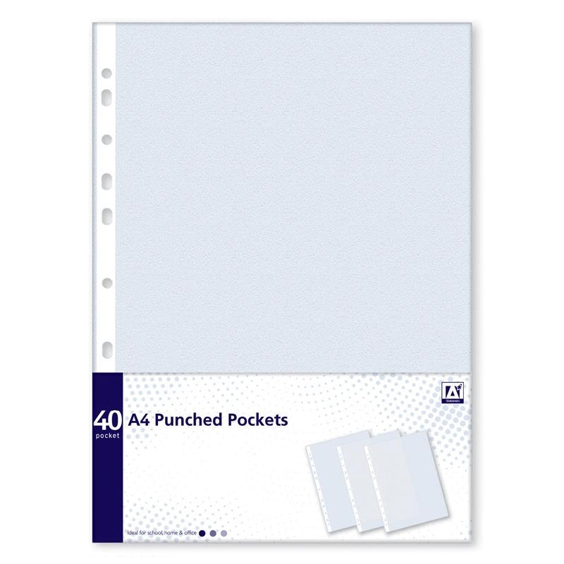 Pack of 40 A4 Punched Pockets– Shop Inc
