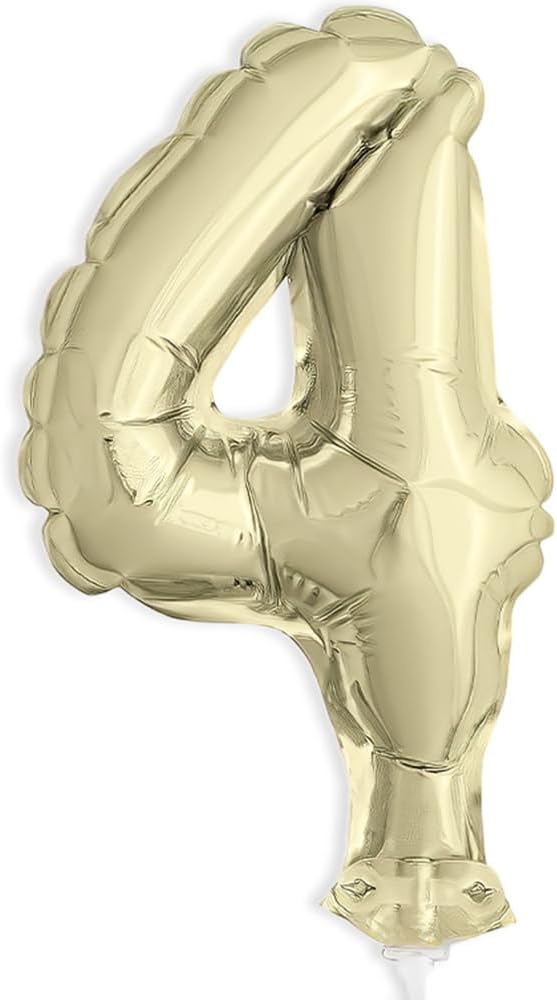 Gold Foil Number 4 Balloon Cake Topper 5"– Shop Inc
