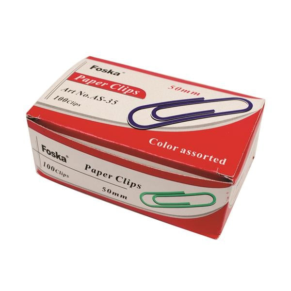 Pack of 100 Assorted Coloured 50mm Paper Clips– Shop Inc
