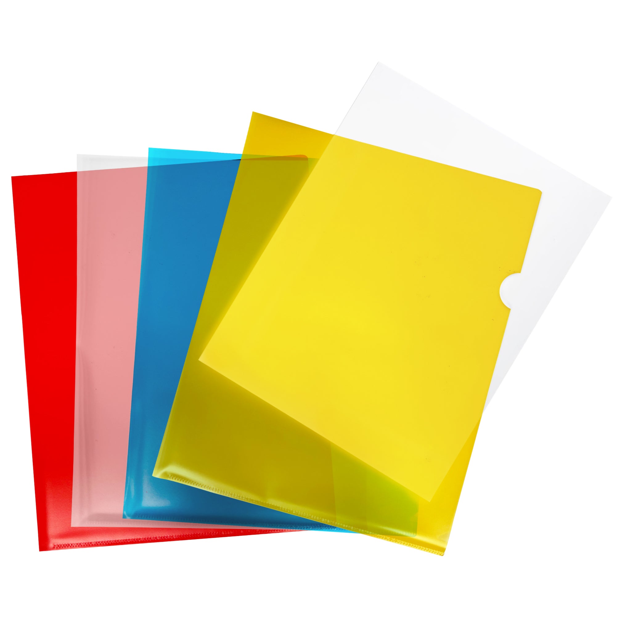 Pack of 200 A4 Assorted Colour L Shaped Open Top and Side Report File ...