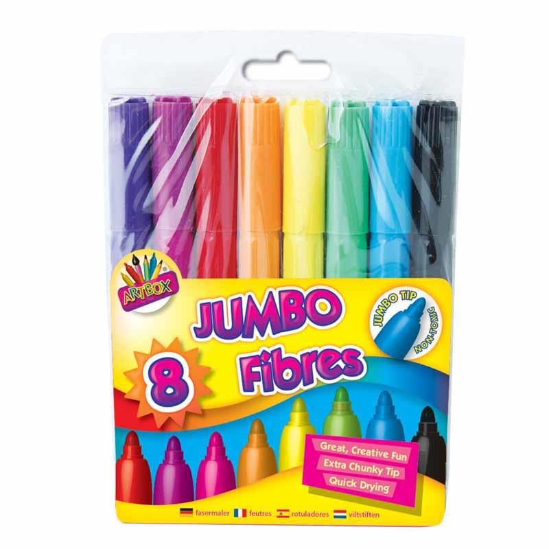 Pack of 8 Jumbo Fibre Colouring Pens– Shop Inc