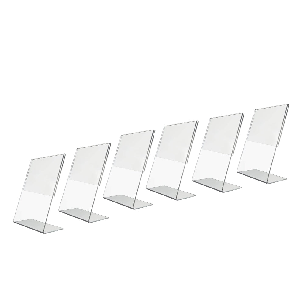 Pack of 6 A5 Vertical Design L-Shape Transparent Acrylic Label Sign Ho ...