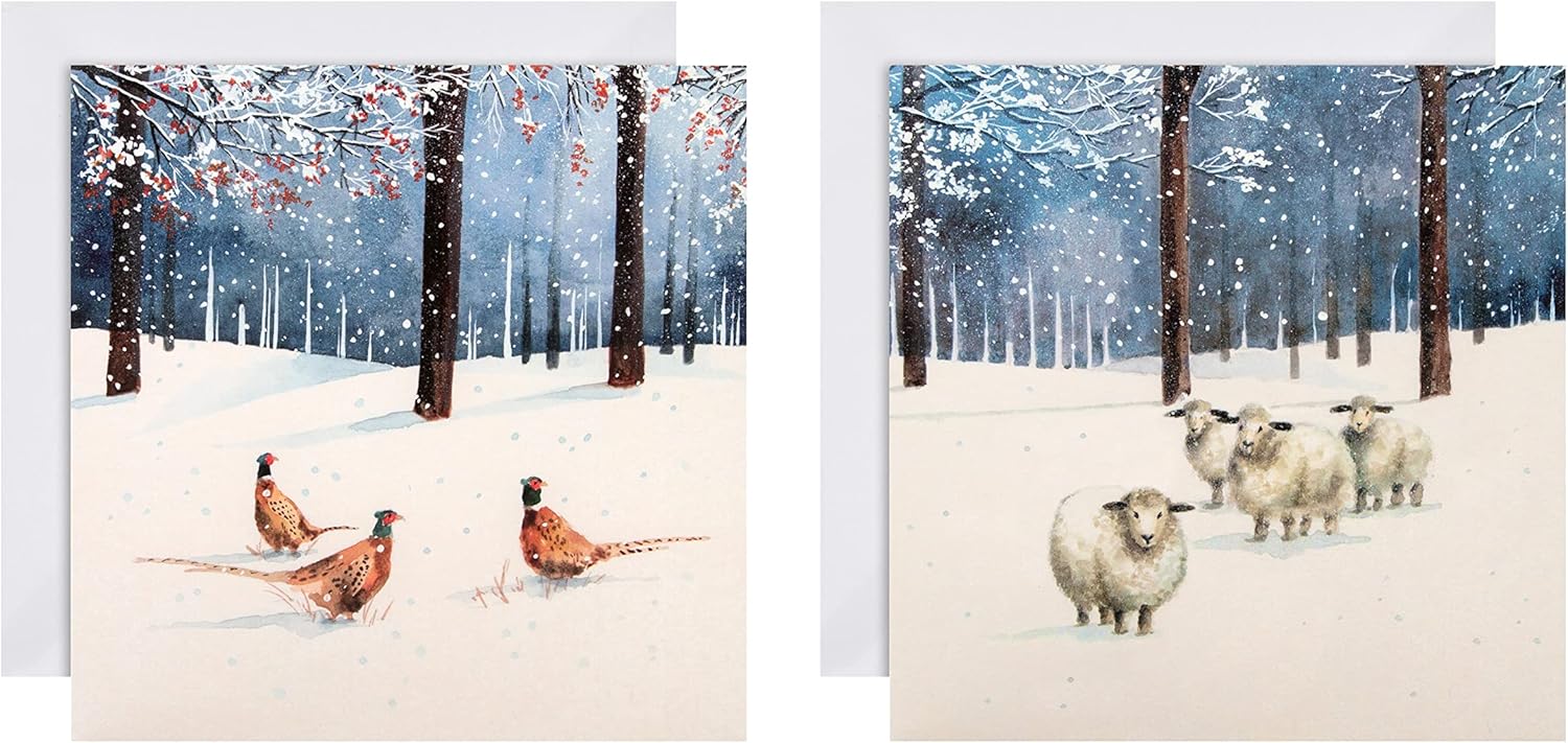 Traditional Winter Scene Designs, Pack of 16 Boxed Christmas Cards ...