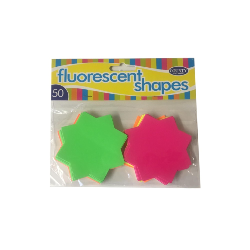50 Fluorescent Star Shapes 74mm– Shop Inc