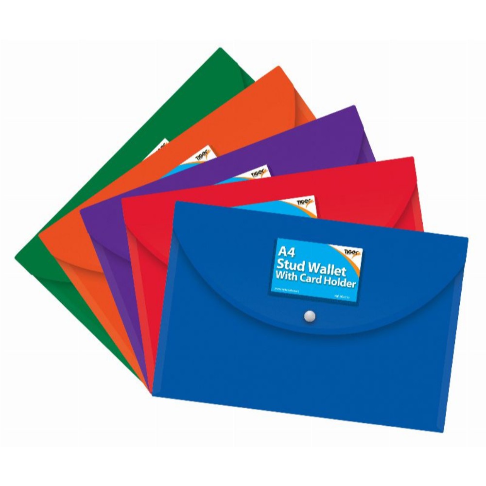 A4+ Stud Wallet With Name Card Assorted Colours– Shop Inc