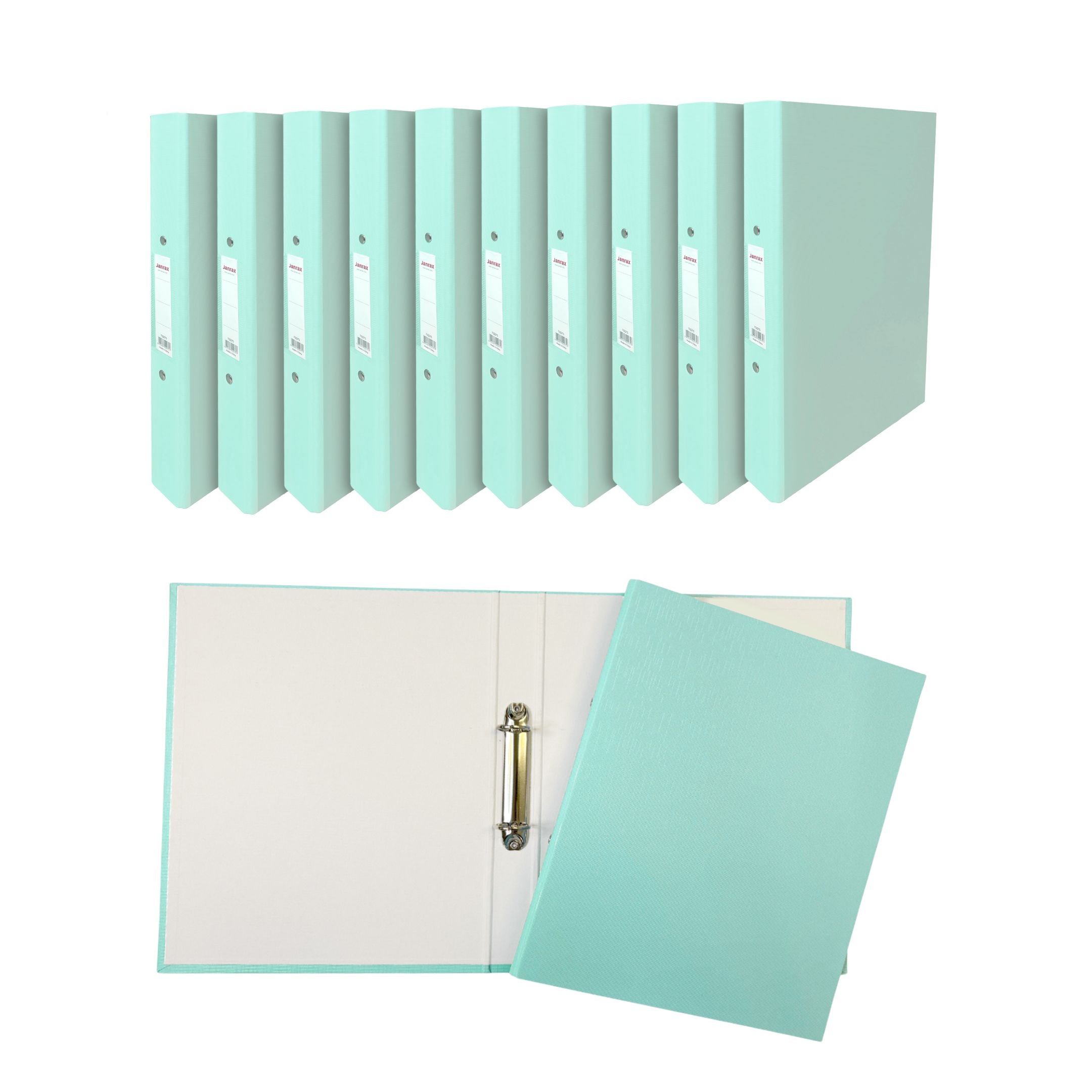 Pack of 10 A4 Pastel Green Paper Over Board Ring Binders by Janrax ...