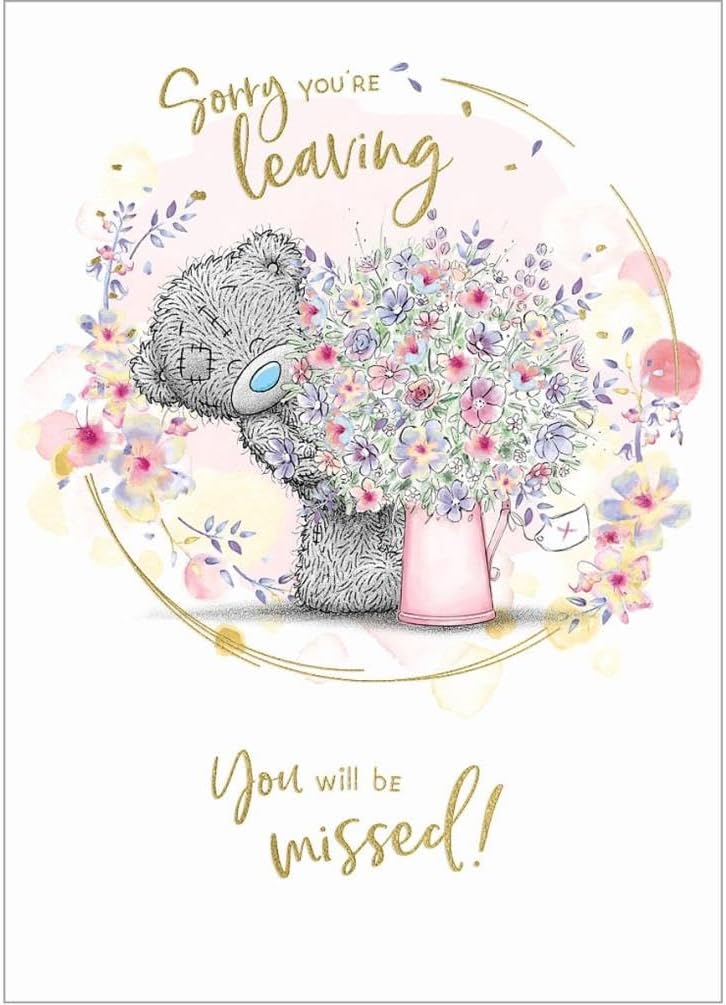 Bear With Flowers Leaving Card– Shop Inc