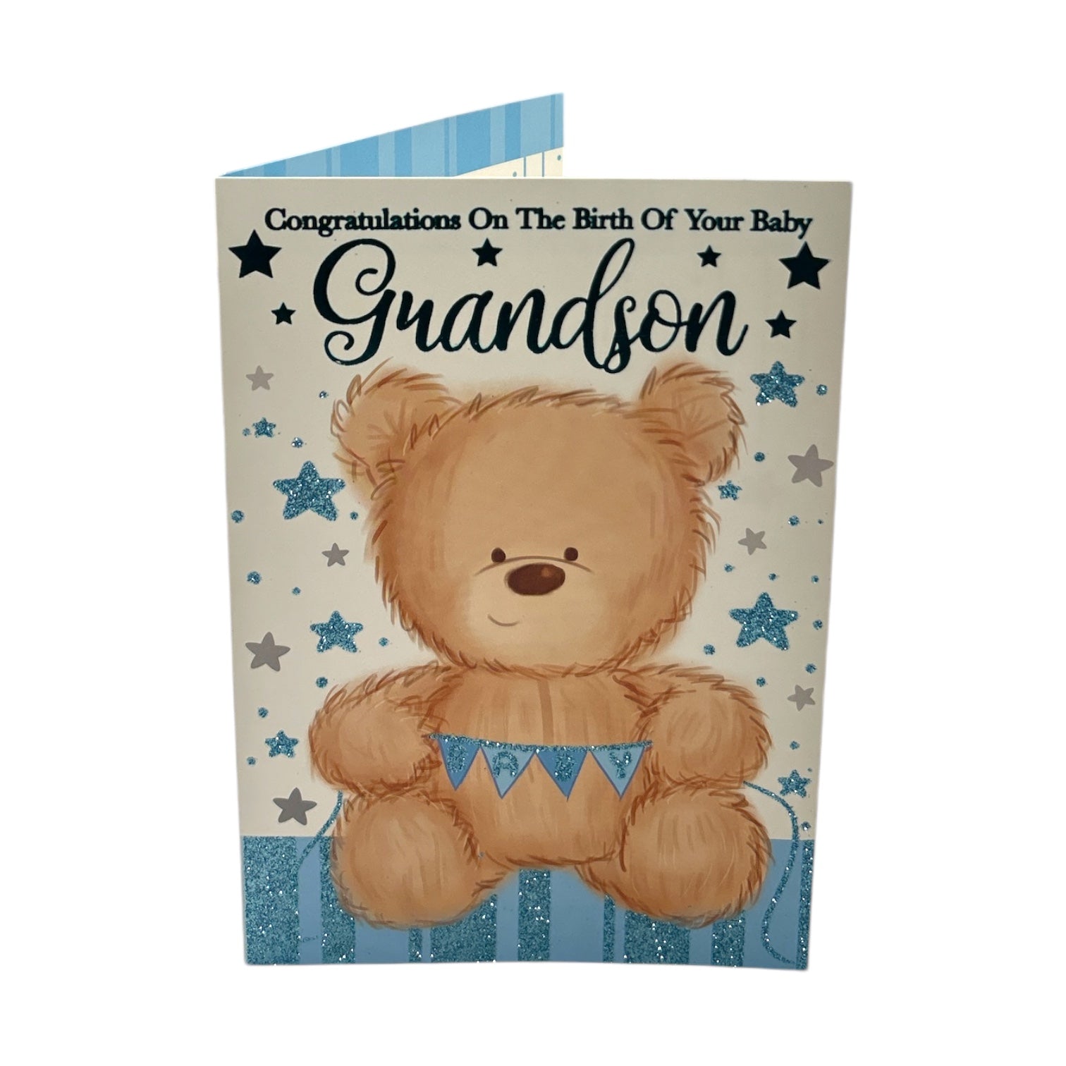 On The Birth Of Baby Grandson Teddy Holding Banner Design Congratulati ...