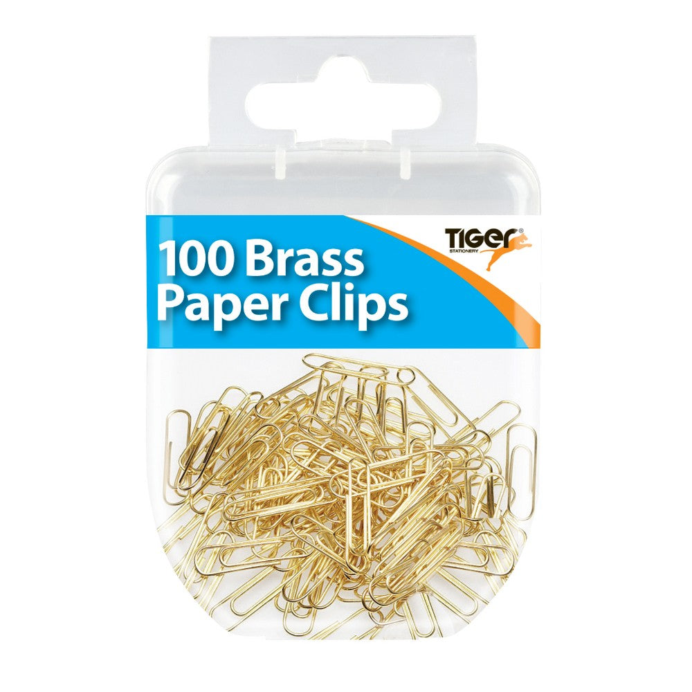 Pack of 100 Brass 33mm Paper Clips– Shop Inc