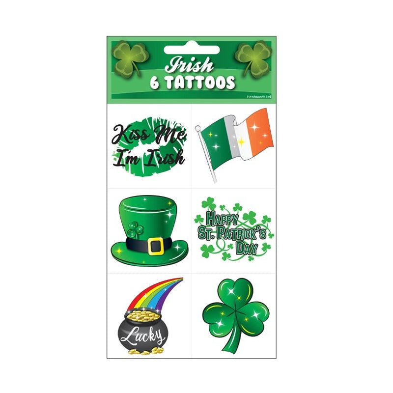 Pack of 6 Irish St. Patrick's Day 5x5cm Temporary Tattoos– Shop Inc