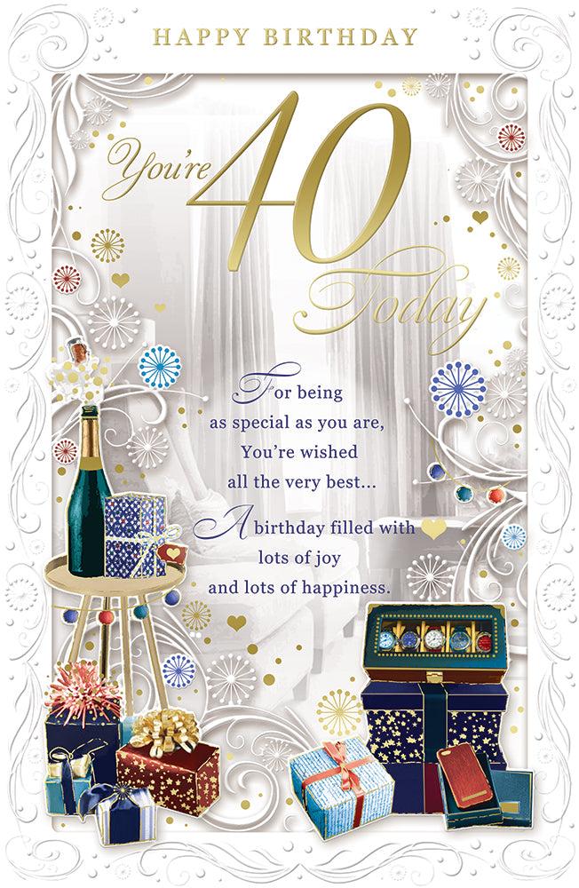 You are 40 Today Open Male Birthday Opacity Card– Shop Inc