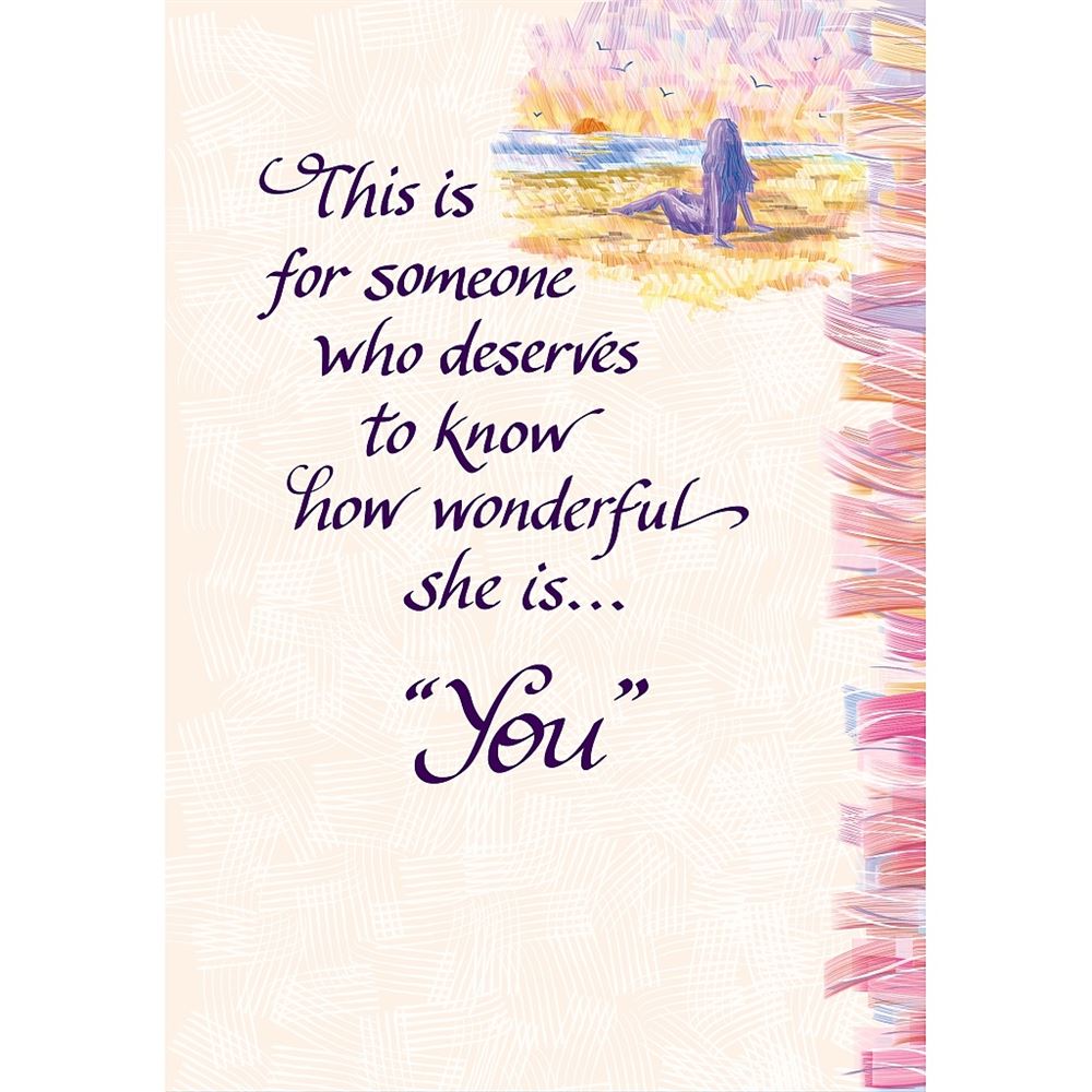 For Someone Deserves How Wonderful She Is.. Sentimental Verses Keepsak ...