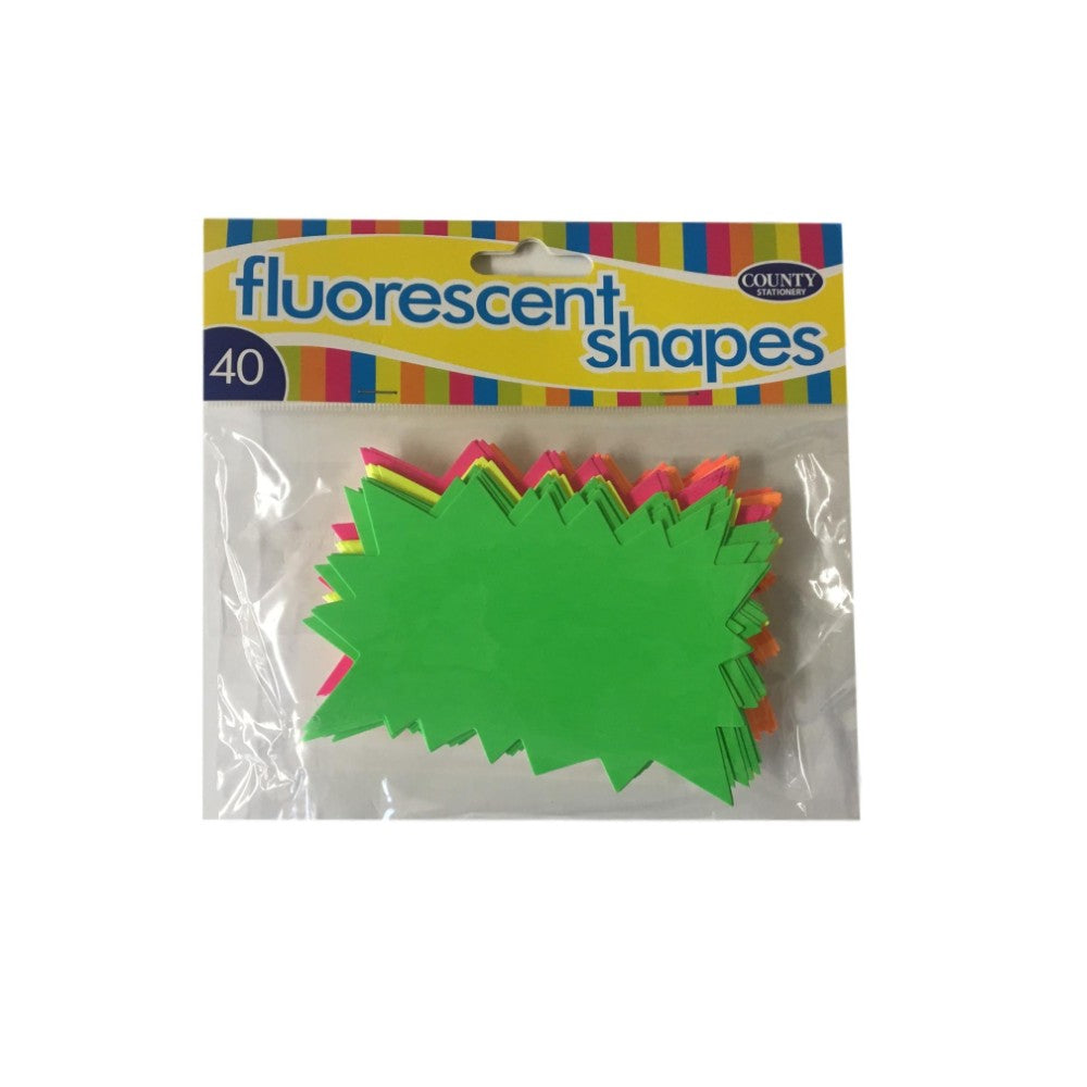 Pack of 240 Fluorescent Flashes Shapes 66x105mm– Shop Inc