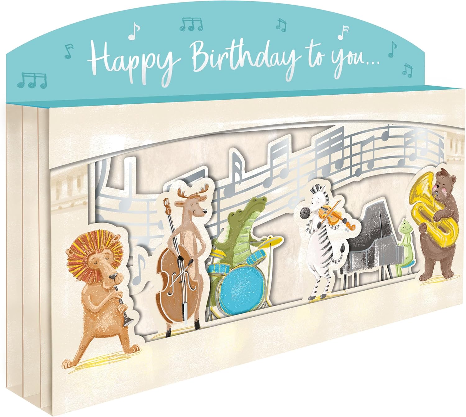 Spectacular 3D Animals & Musical Instruments Birthday Card– Shop Inc