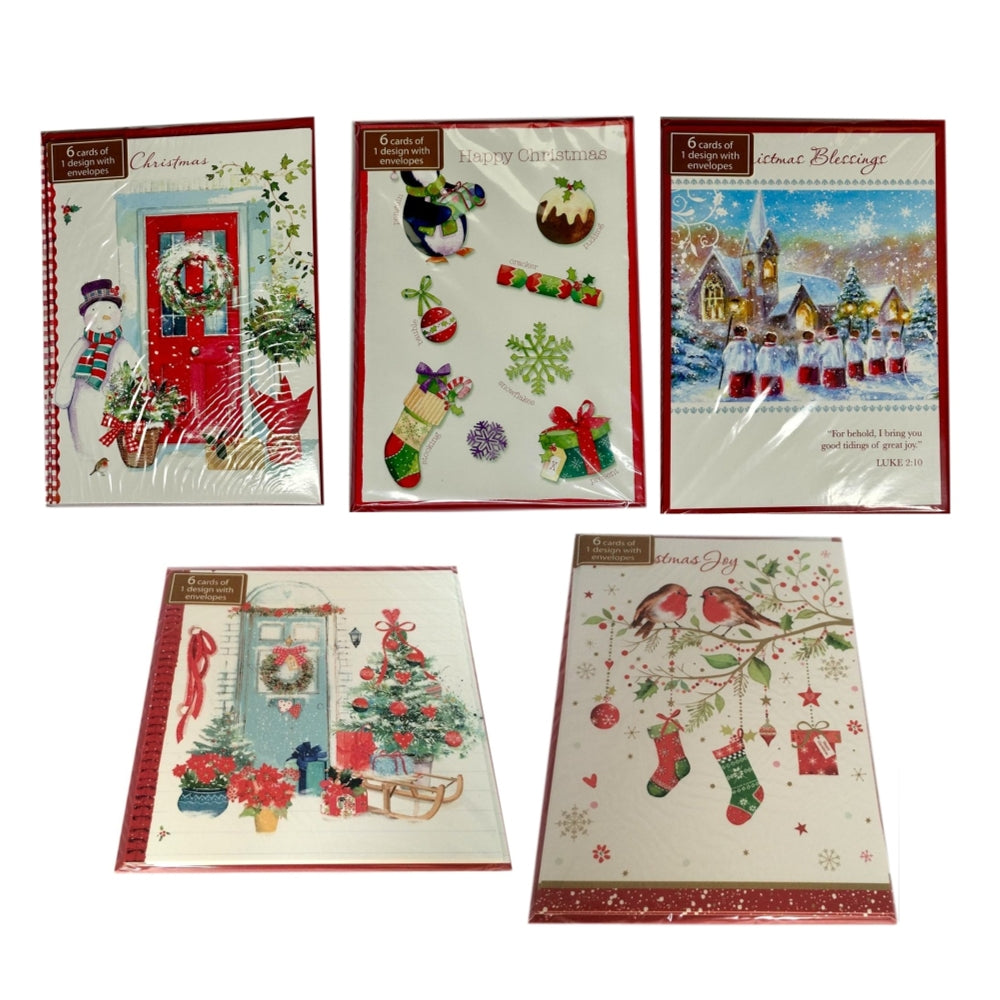 Pack of 30 Traditional Festive Designs Christmas Cards– Shop Inc