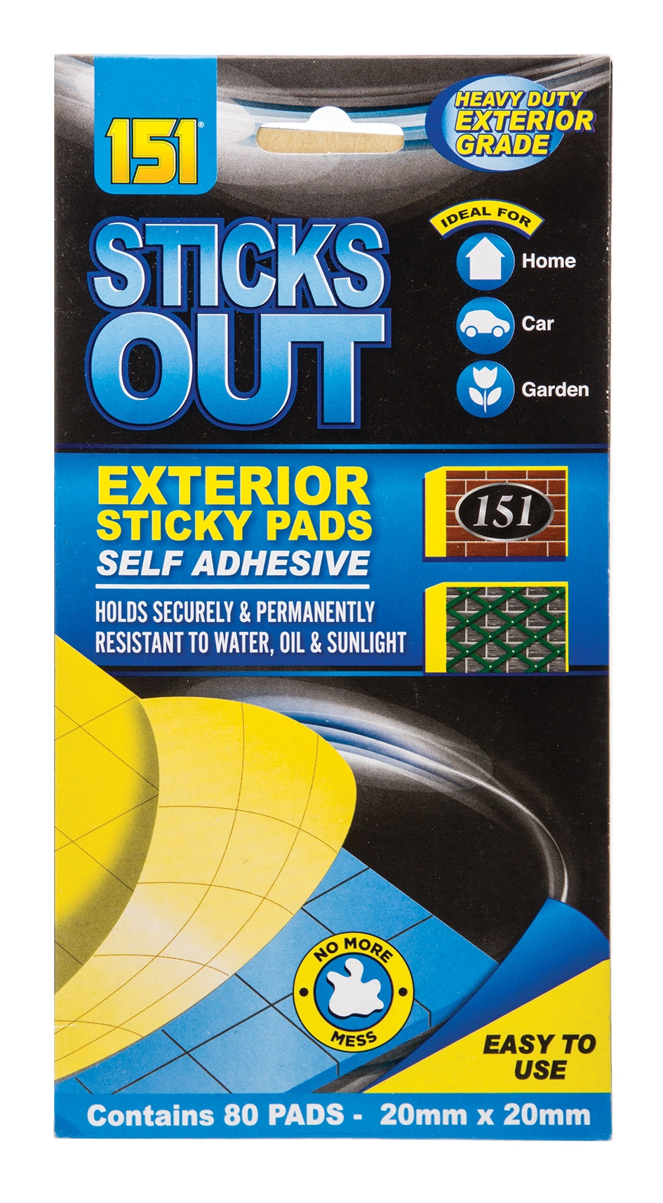 Pack of 80 Sticks Out Exterior Sticky Pads– Shop Inc