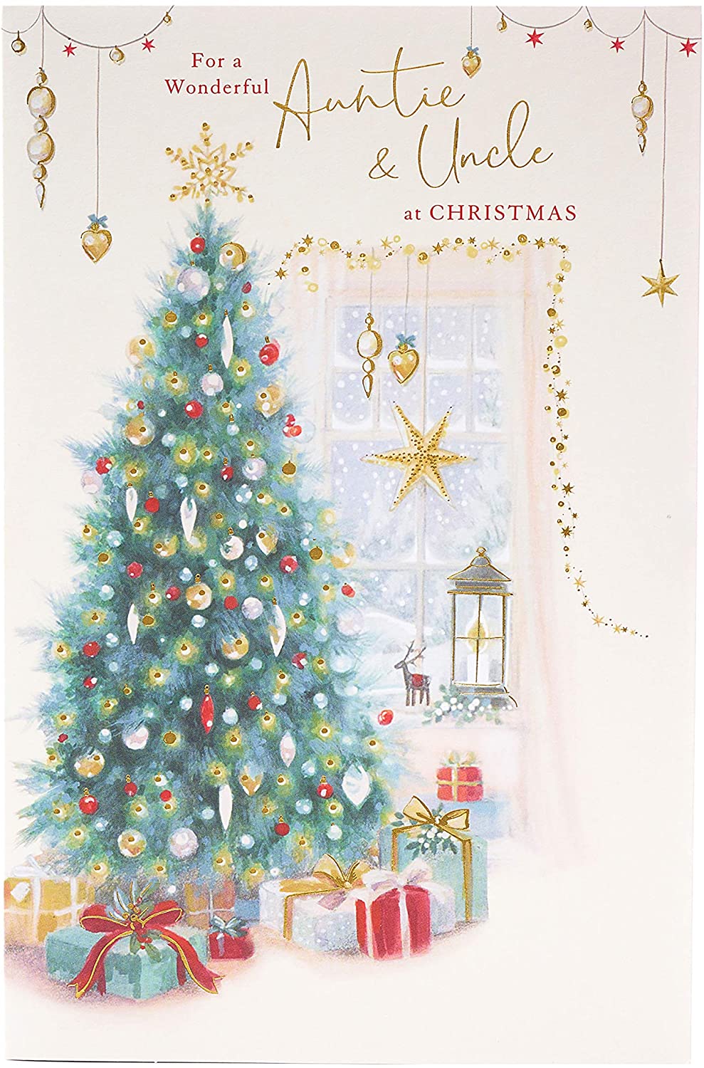 Auntie and Uncle Christmas Card Traditional Christmas Tree Design– Shop Inc