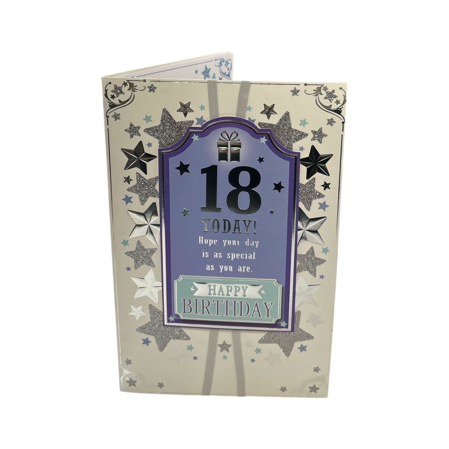Age 18 Male Silver Stars Birthday Card– Shop Inc