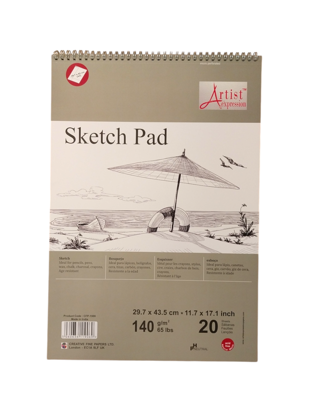 Micro-Perforated Sketch Pad 20 Sheets 29.7 x 43.5cm– Shop Inc
