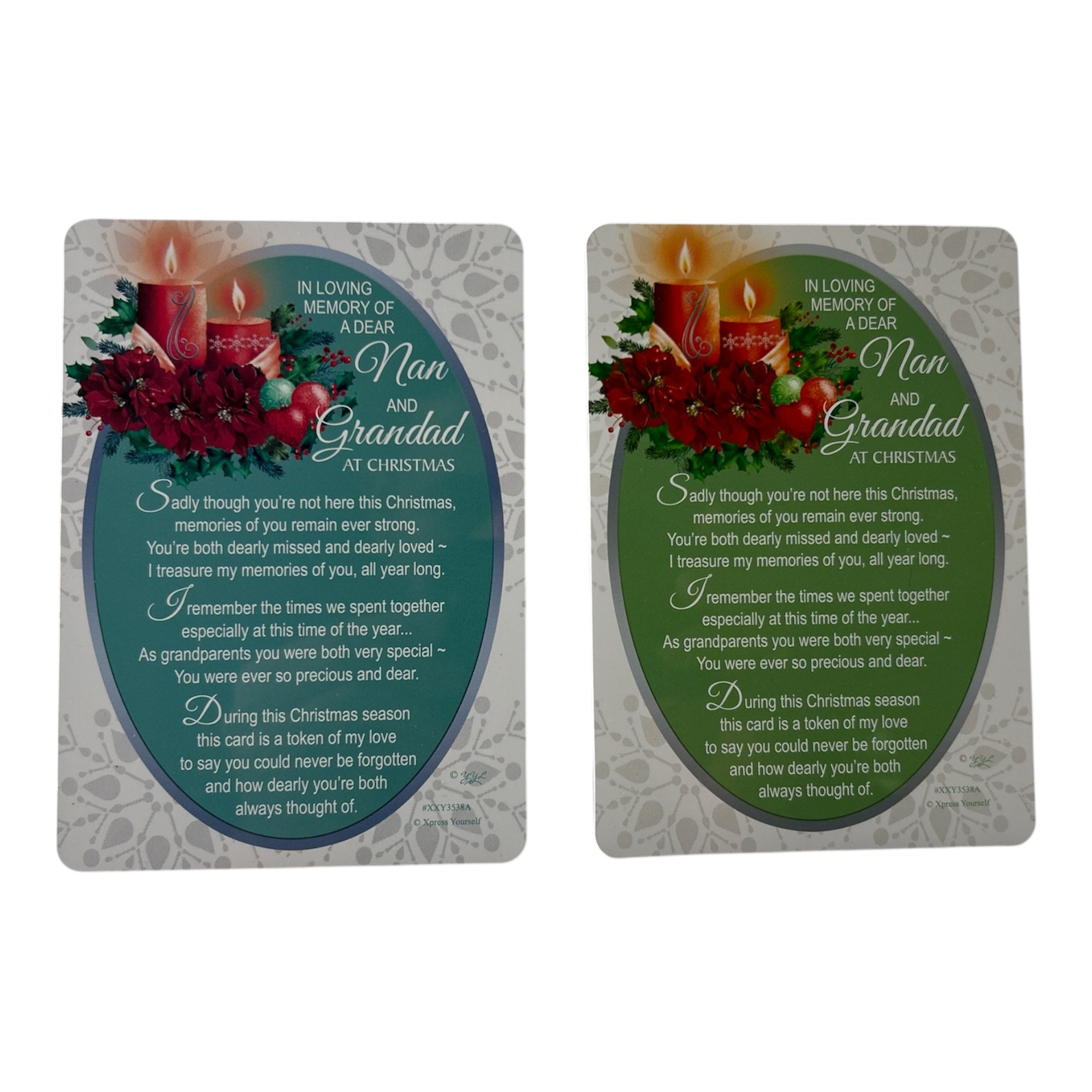 In Loving Memory of Nan and Grandad Christmas Graveside Keepsake Card ...