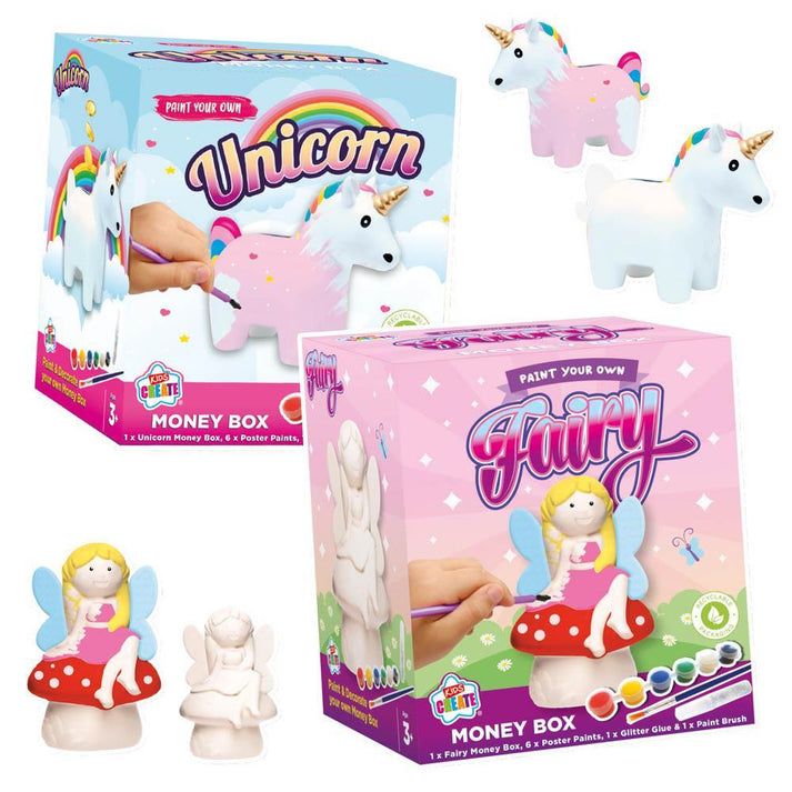 Kids Create Paint Your Own Money Box - Unicorn Or Fairy– Shop Inc