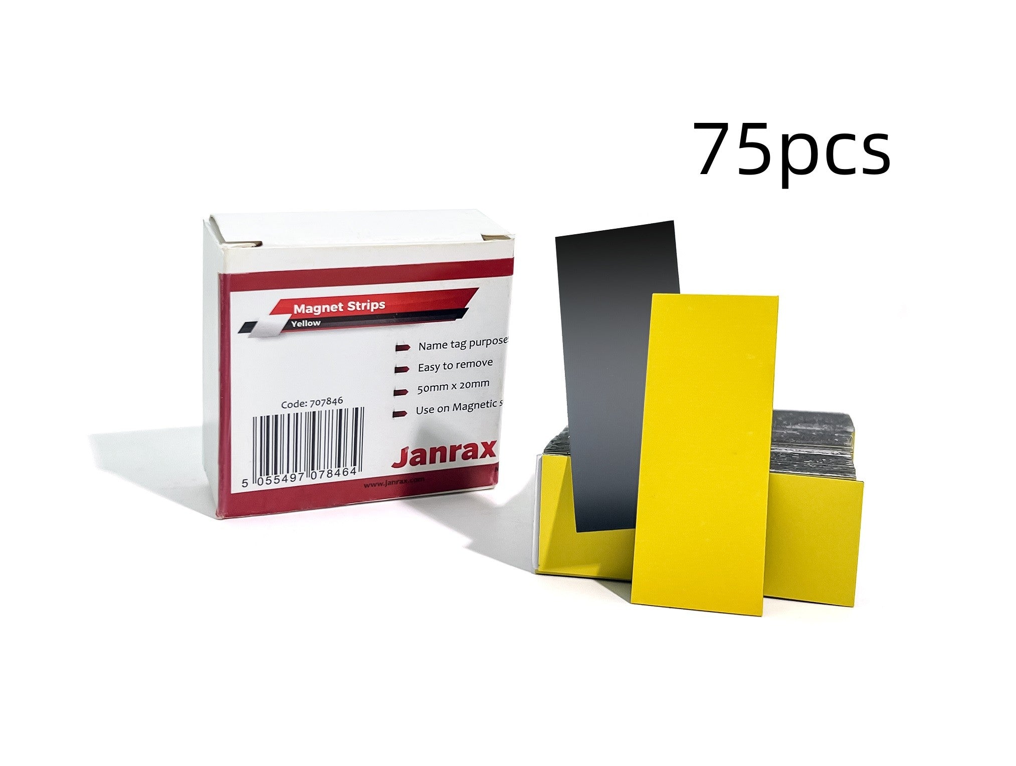 Pack of 75 Yellow Magnetic Strip Name Tag Labels– Shop Inc