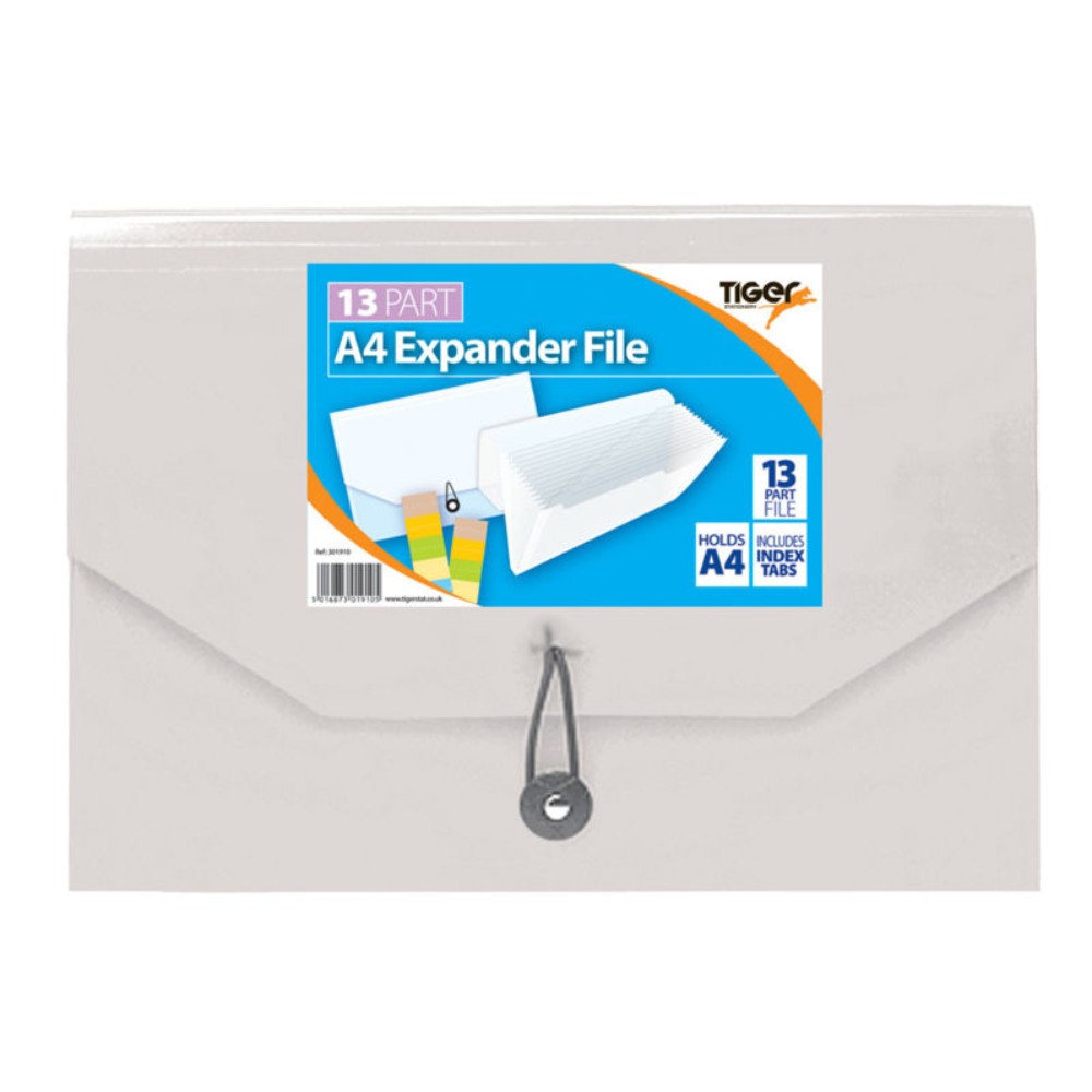 A4 13 Part Clear Expander File– Shop Inc